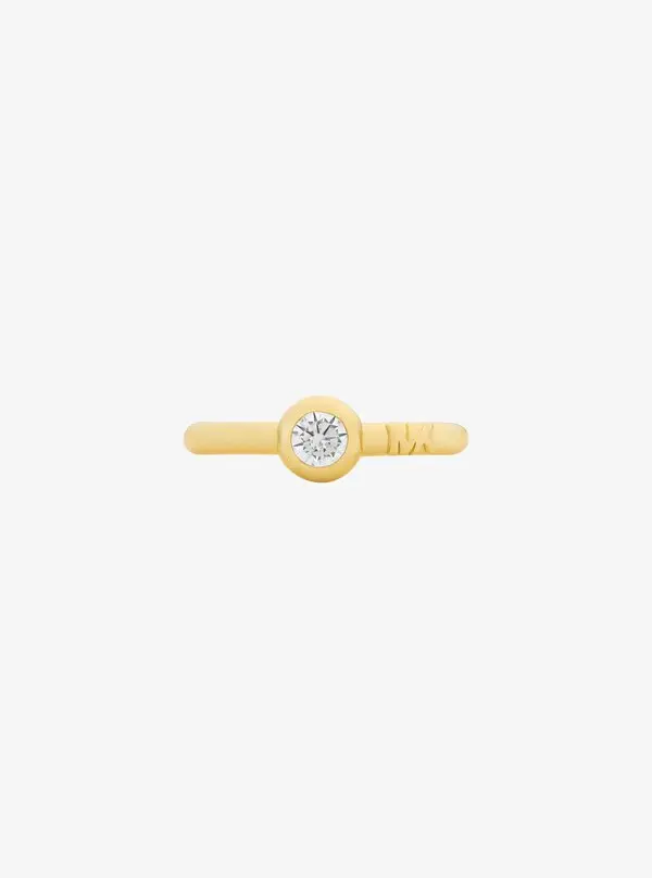 Michael Kors Round Cubic Zirconia Ring - Gold