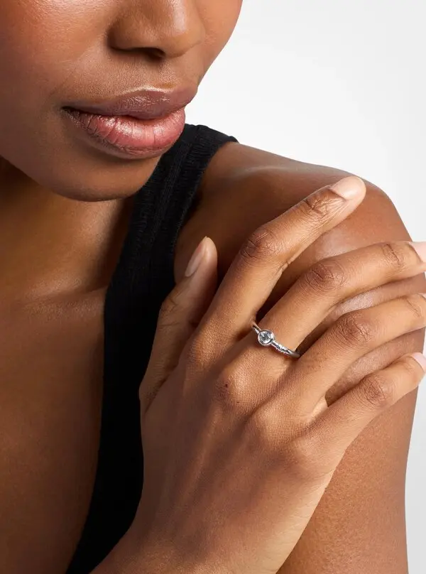 Michael Kors Round Stone Ring - Silver