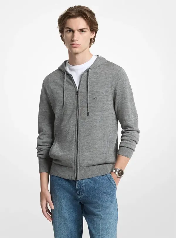 Michael Kors Wool Zip-up Hoodie In Size By - Grey