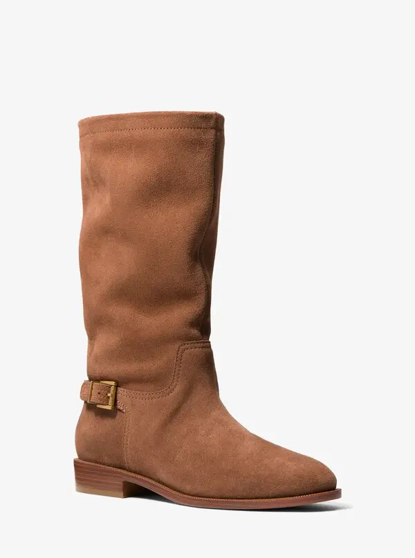 Michael Kors Harleigh Suede Buckled Boots - Brown