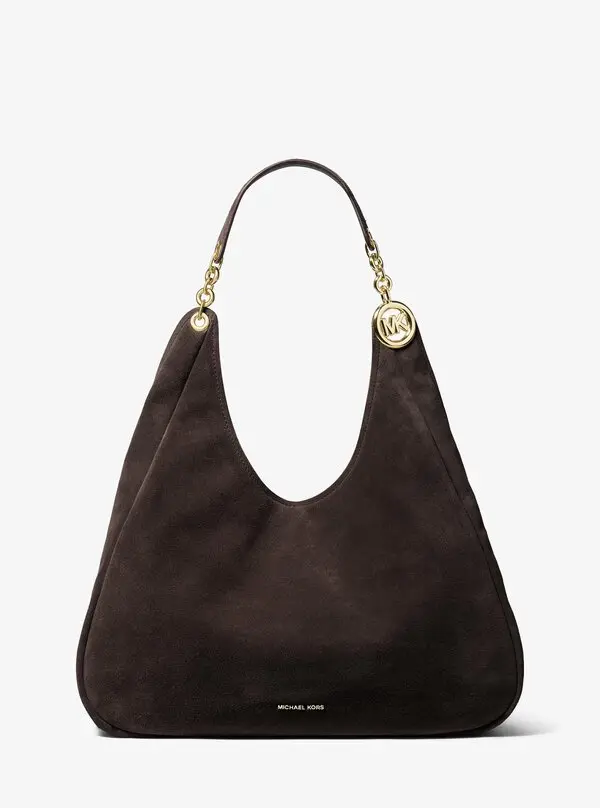 Michael Kors Large Suede Shoulder Bag - Brown