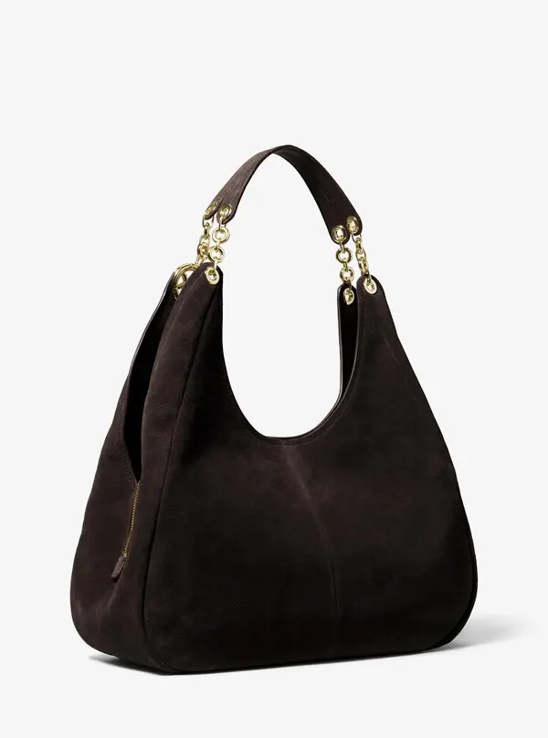 Michael Kors Large Suede Shoulder Bag - Brown