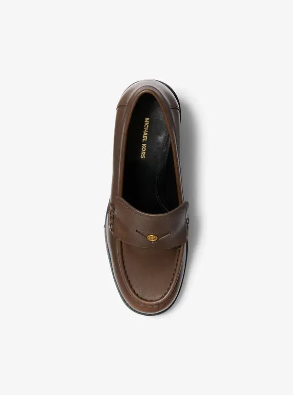 Michael Kors Jennings Burnished Leather Loafer Pump - Brown