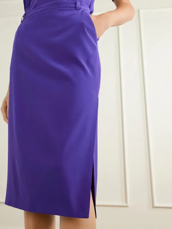 Alessandra Rich Silk-crepe De Chine Midi Skirt