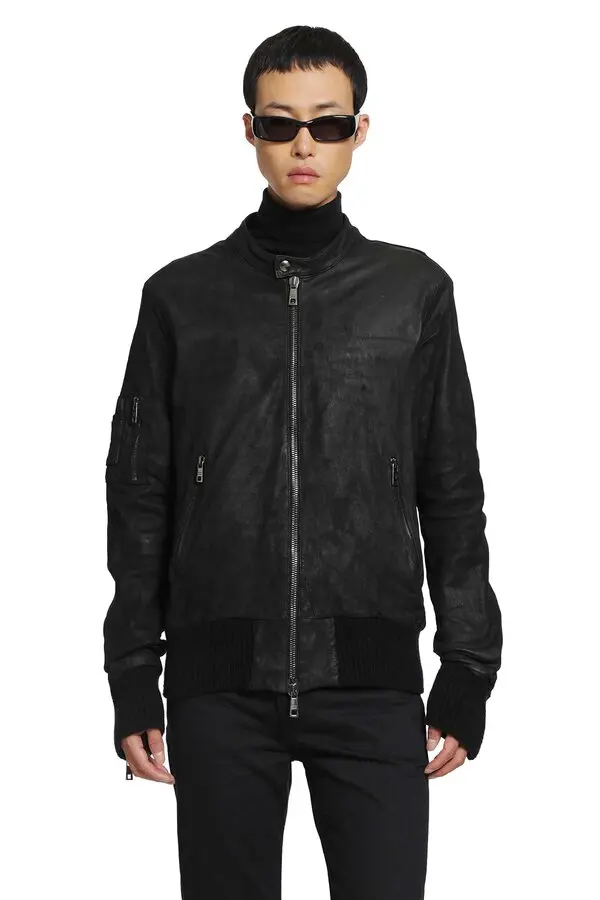 GIORGIO BRATO Nubuck Lambskin Bomber Jacket