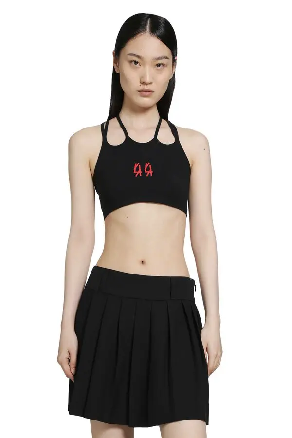 44 LABEL GROUP Embroidered Cotton Top - Black