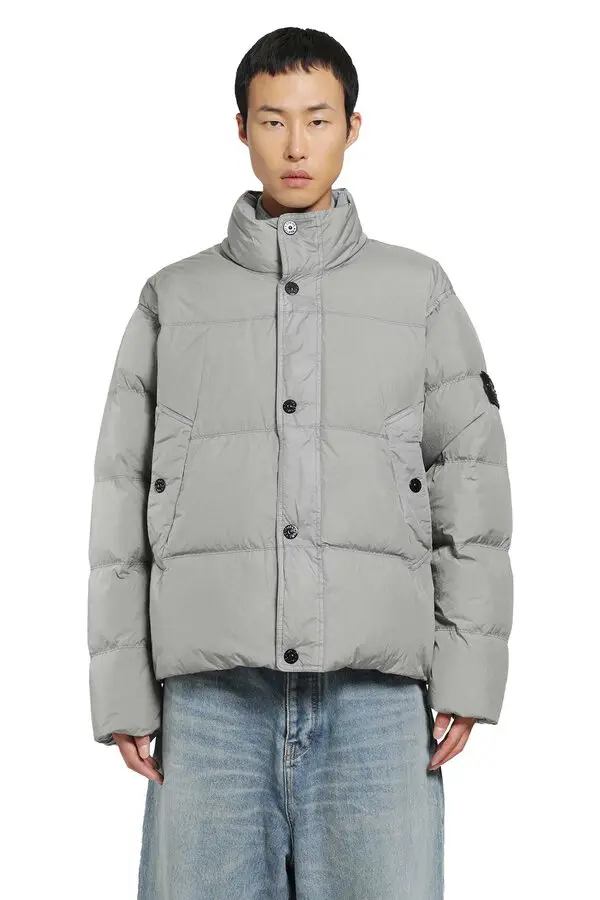 Stone Island Crinkle Reps Down Jacket - Grey
