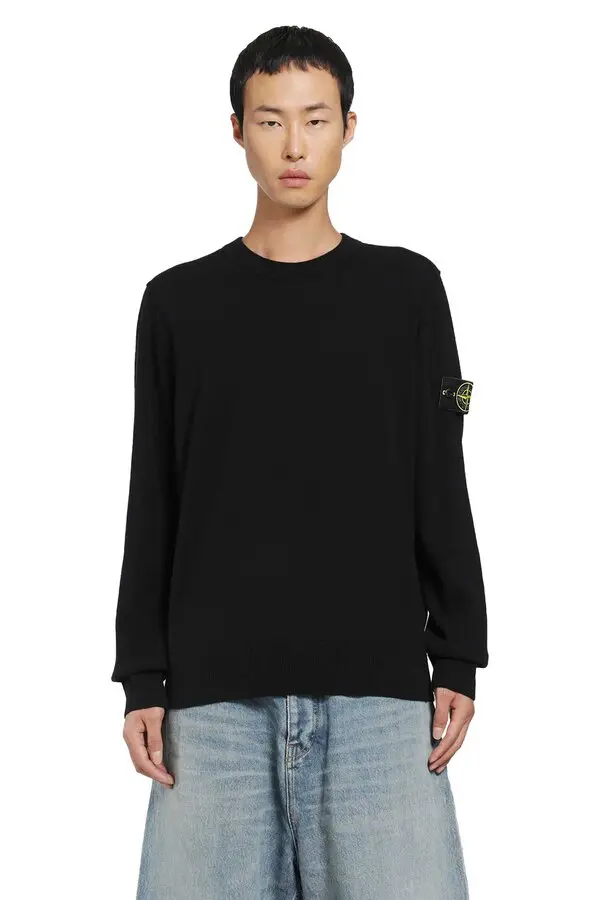 Stone Island Light Geelong Wool Sweater - Black
