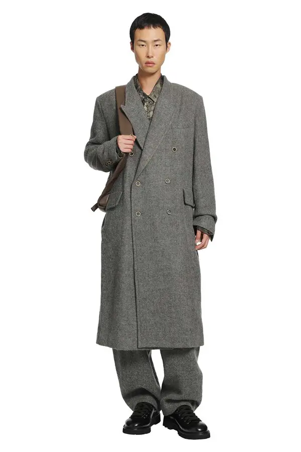 UMA WANG Riccardo Double Breasted Virgin Wool Coat