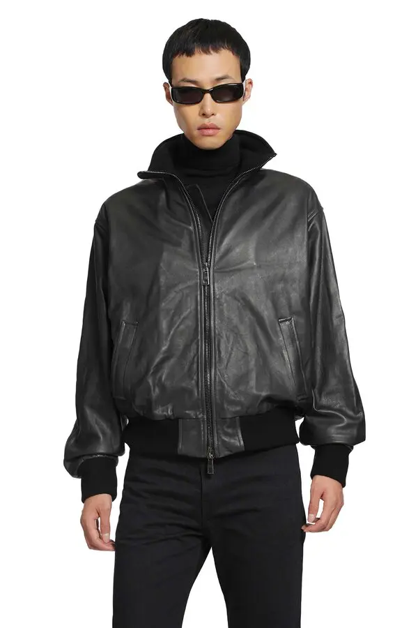 GIORGIO BRATO Nappa Leather Bomber Jacket