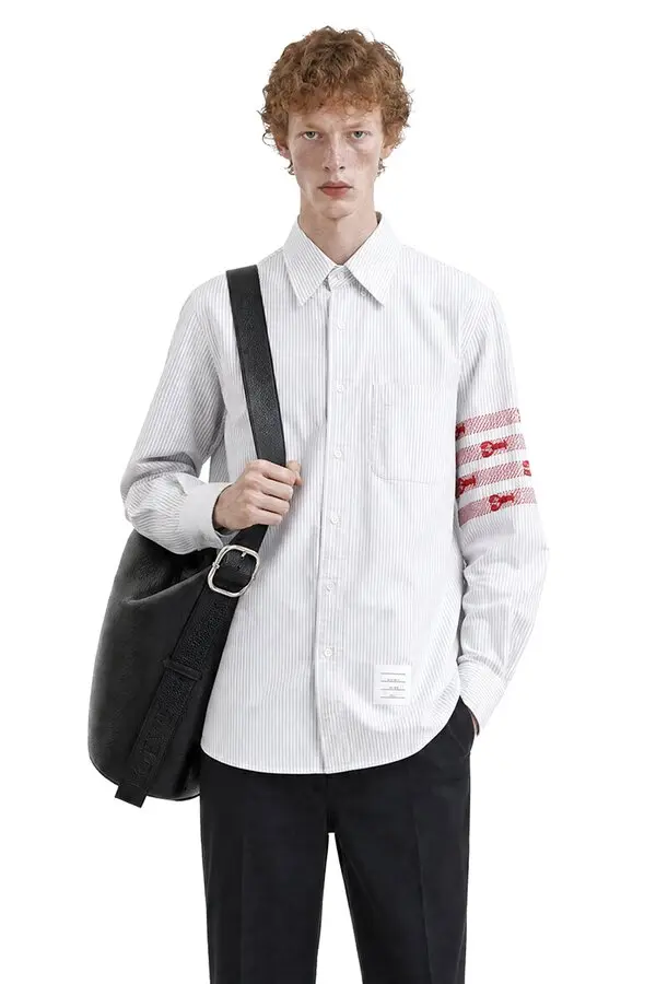 Thom Browne Uni Stripe Lobster 4-bar Shirt