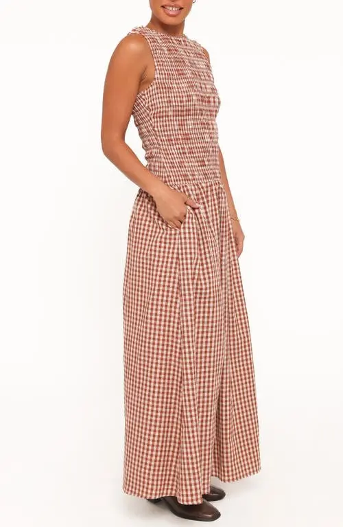 PETAL & PUP Maleny Gingham Smocked Maxi Dress