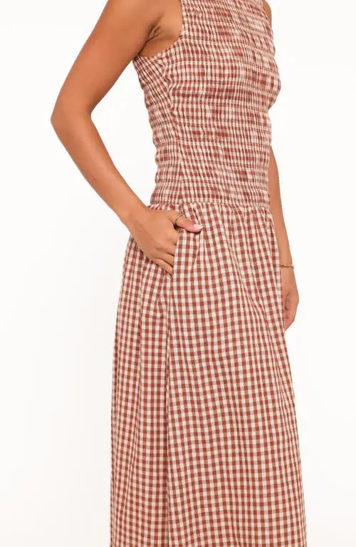 PETAL & PUP Maleny Gingham Smocked Maxi Dress