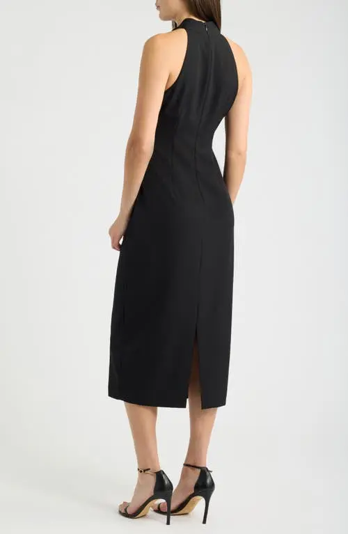 Vince Camuto Laguna Pleated Tie Neck Sleeveless Sheath