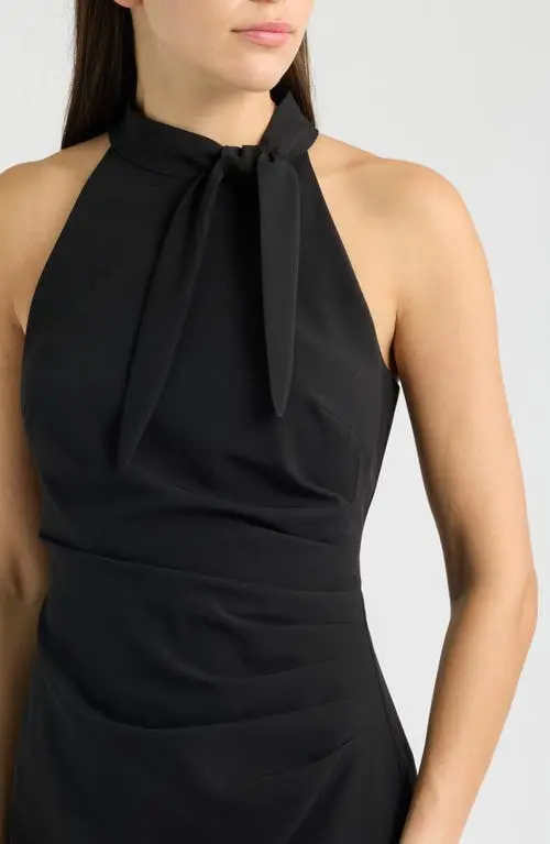 Vince Camuto Laguna Pleated Tie Neck Sleeveless Sheath