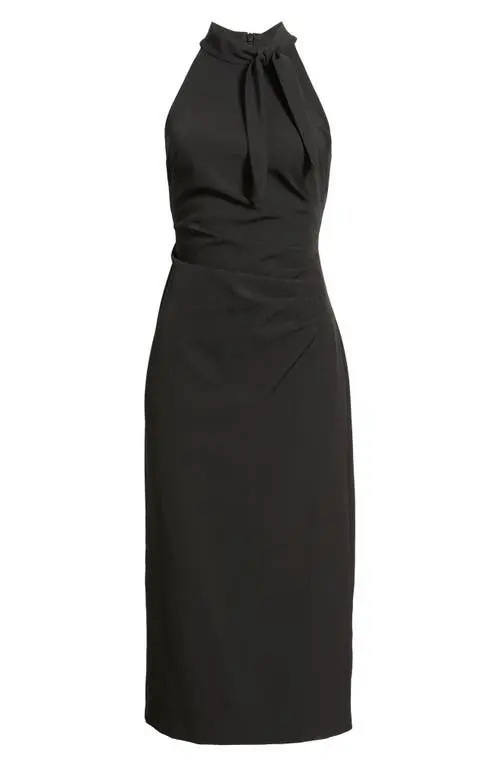 Vince Camuto Laguna Pleated Tie Neck Sleeveless Sheath