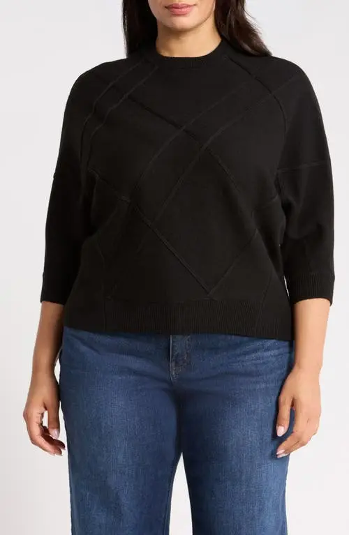 Wit & Wisdom Dolman Sleeve Crewneck Sweater - Black