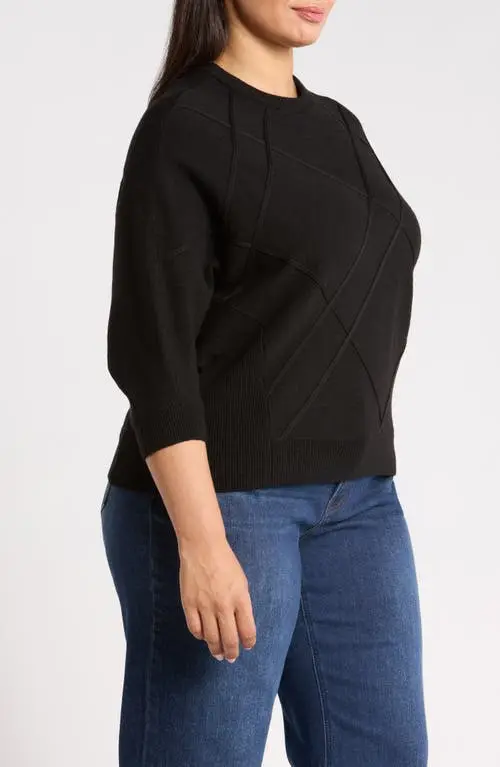 Wit & Wisdom Dolman Sleeve Crewneck Sweater - Black