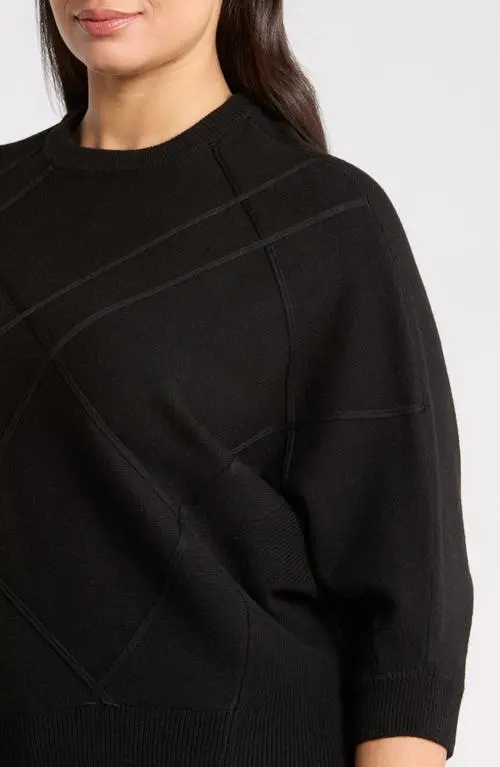 Wit & Wisdom Dolman Sleeve Crewneck Sweater - Black