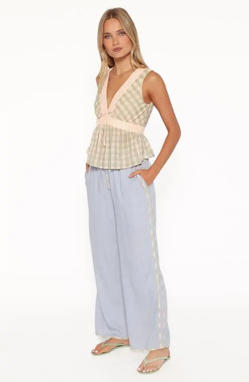 PETAL & PUP Venda Contrast Trim Wide Leg Pants