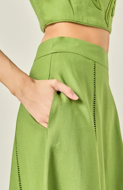 English Factory Embroidered Palm Crop Top