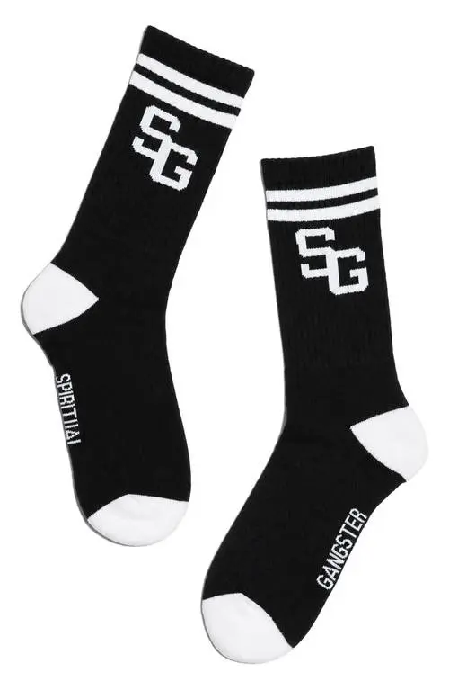 Spiritual Gangster 444" Crew Socks - Black