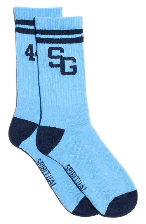 Spiritual Gangster 444 Crew Socks - Blue Mist