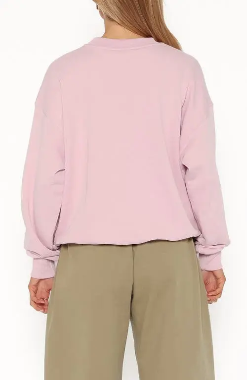 PETAL & PUP Cayley Patchwork Sweatshirt With Cherry Applique