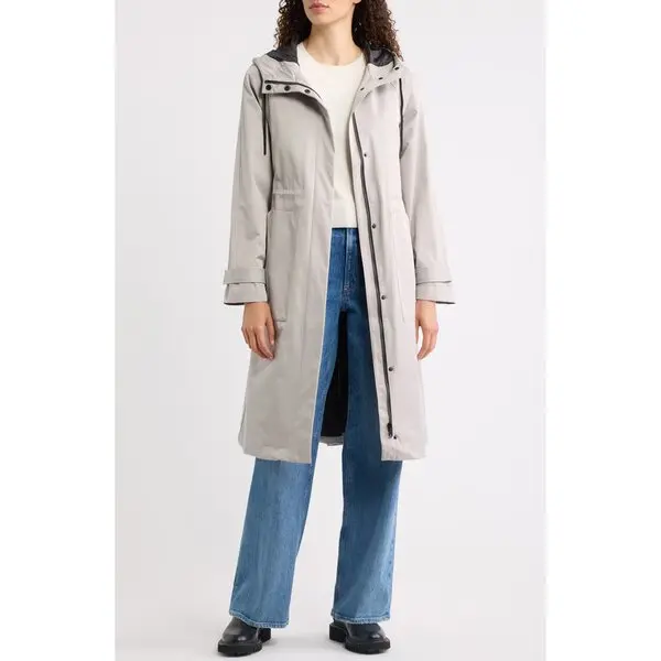 Bernardo Hooded Raincoat - Ash Grey