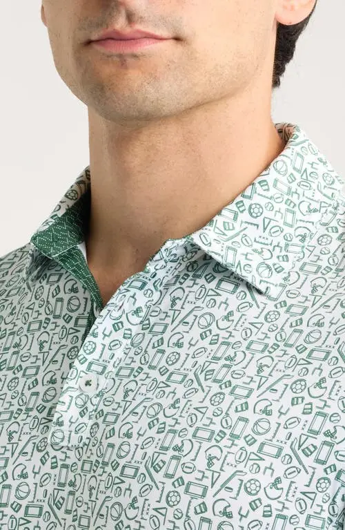 Johnston & Murphy Xc+™ Game Day Multisport Print Performance Polo - Green