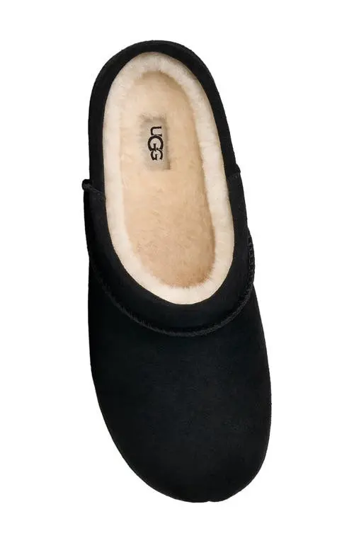 UGG Genuine Shearling Lined Leather Clog
