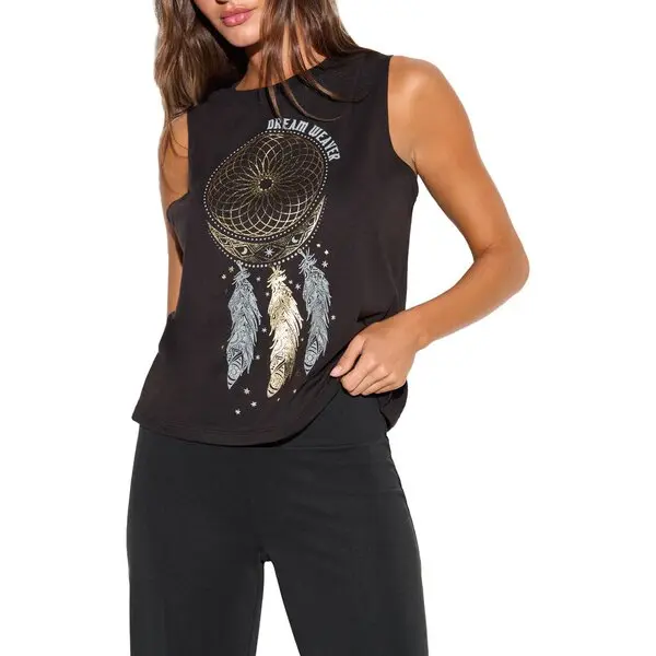 Spiritual Gangster Dream Weaver Vibe Graphic Tank - Black