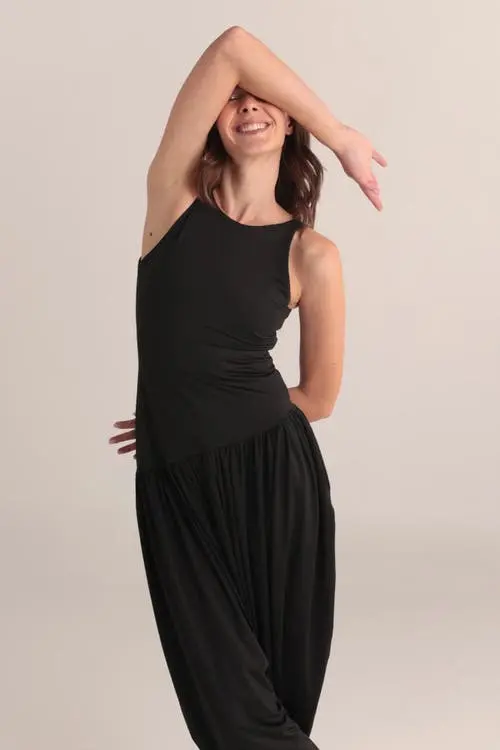 TRISKEL Astral Comfort Flow Jumpsuit With Open Back And Adjustable Hem