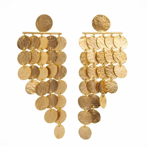 MERAKI BY RASHMI BAJAJ Minted Coin Plated Chandelier Earrings - Gold