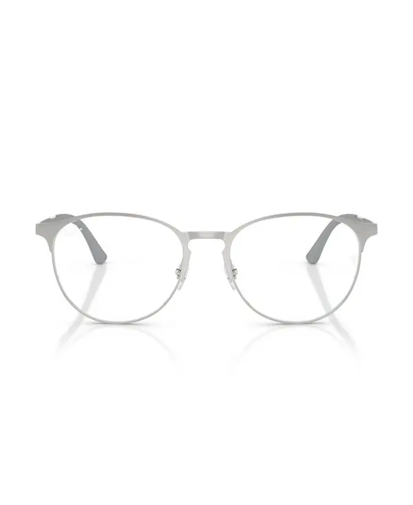 Ray-ban Full Rim Round Frame Eyeglasses - Silver On Silver