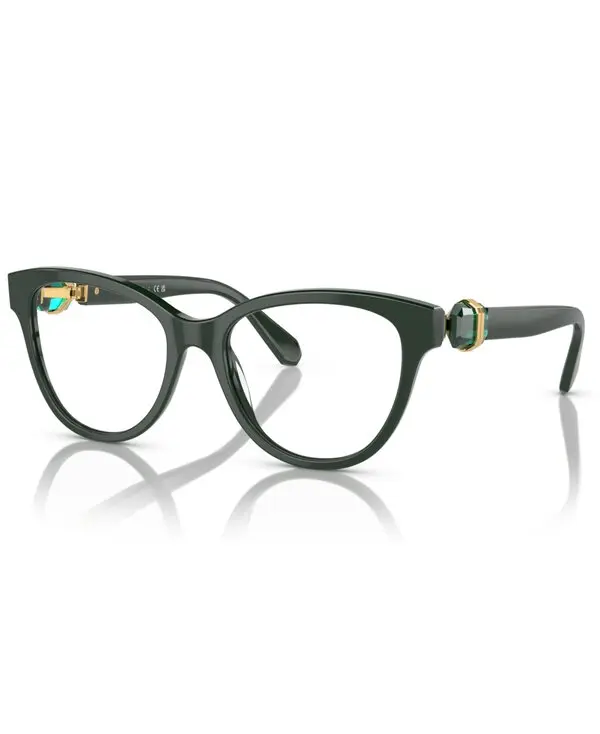 SWAROVSKI Cat Eye Eyeglasses With Embellishments - Dark Green