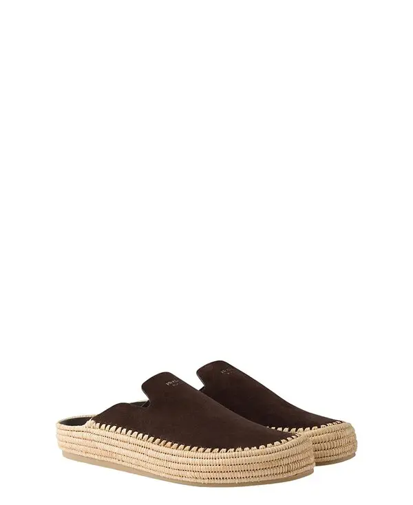 Prada Suede Mules - Brown