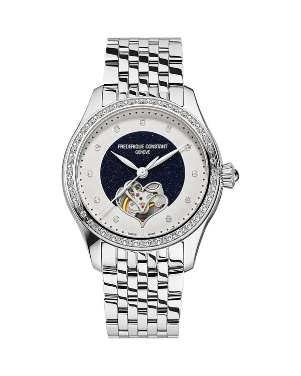 FREDERIQUE CONSTANT Double Heartbeat Automatic Diamond Watch, 36mm