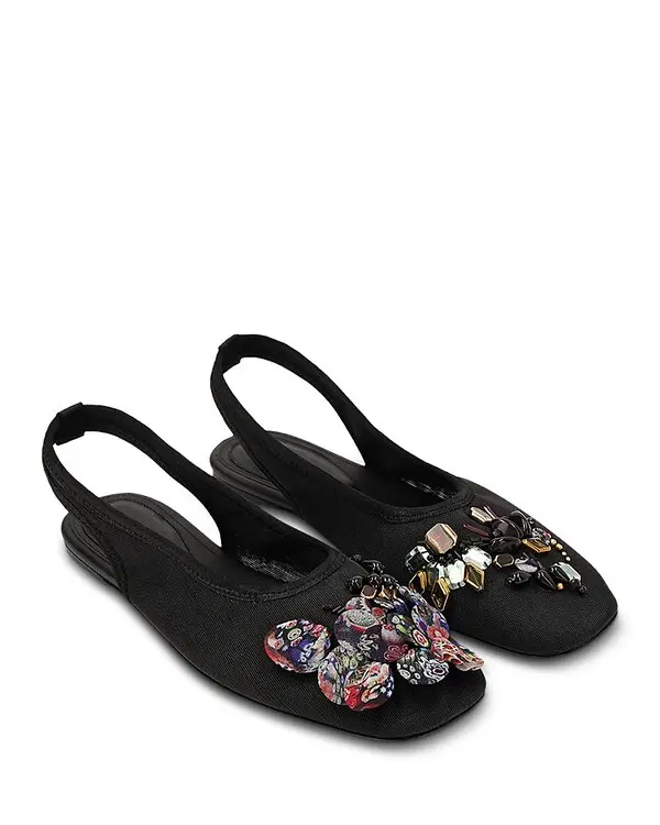 Dries Van Noten Embroidered Slingback Flats