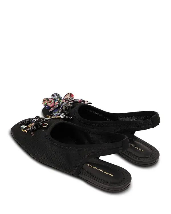 Dries Van Noten Embroidered Slingback Flats