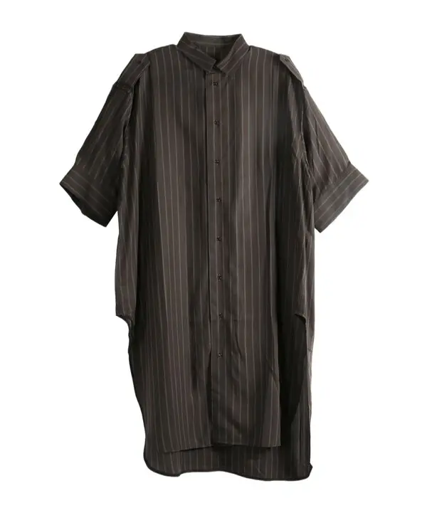 OMAR AFRIDI Vertical-stripe Epaulette Shirt
