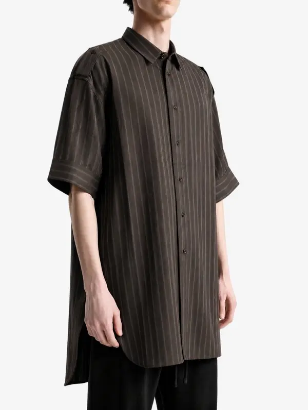 OMAR AFRIDI Vertical-stripe Epaulette Shirt