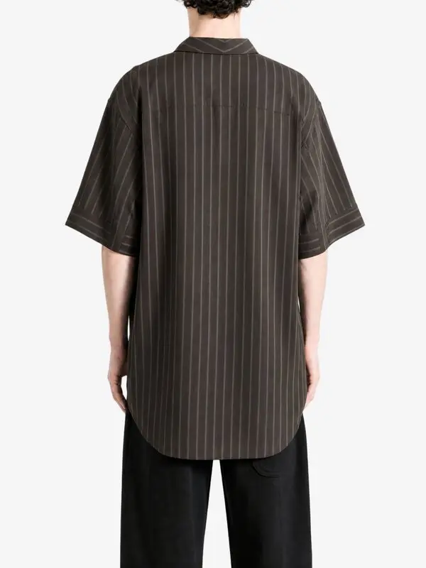 OMAR AFRIDI Vertical-stripe Epaulette Shirt