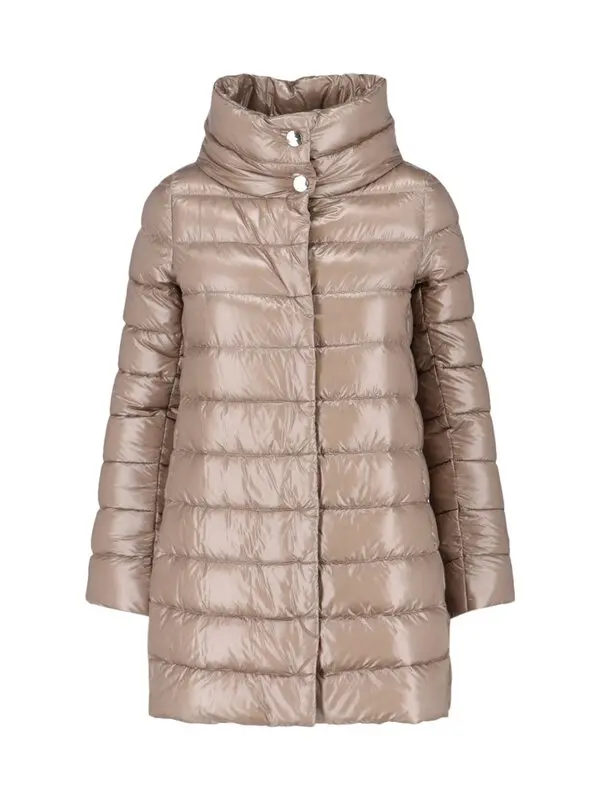 Herno Quilted High Neck Puffer Coat - Beige