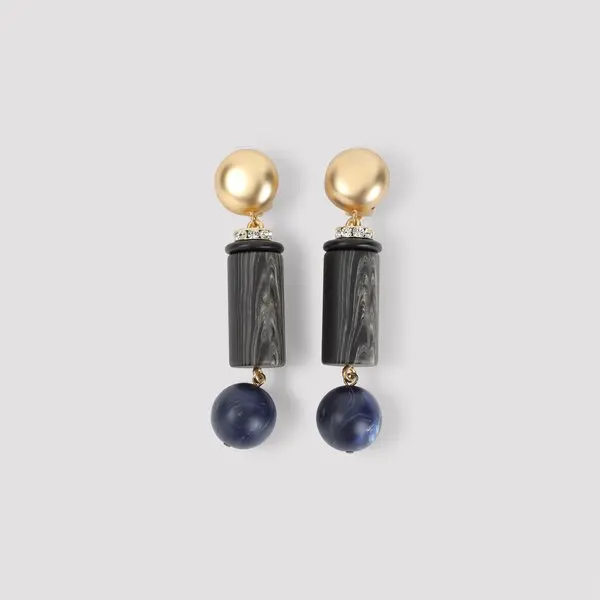 Giorgio Armani Modern Drop Earrings With Resin & Glass Accents