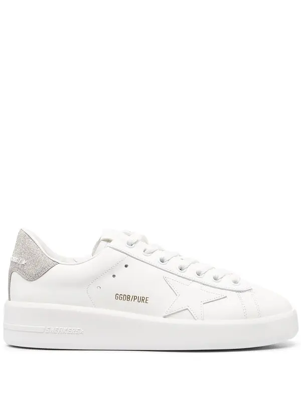 GOLDEN GOOSE Purestar Leather Sneakers - Silver