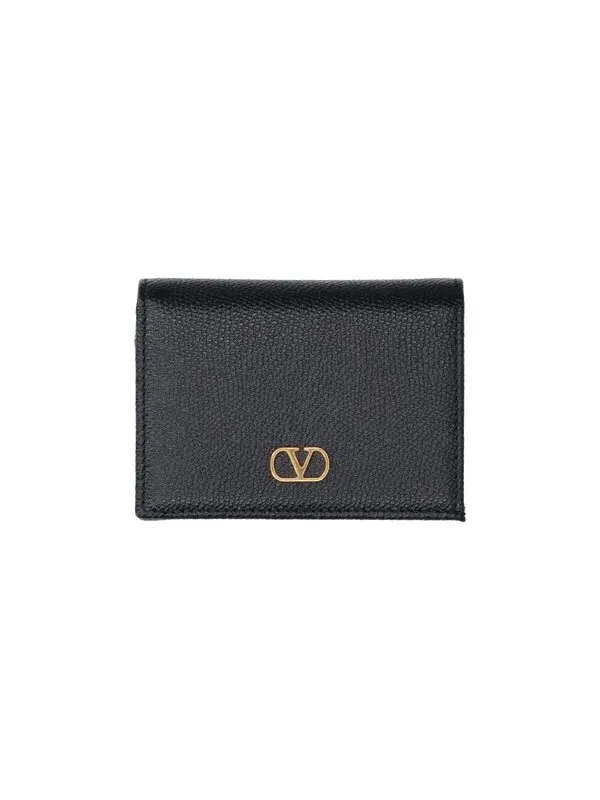 Valentino Garavani Grained Leather Folded Wallet - Black