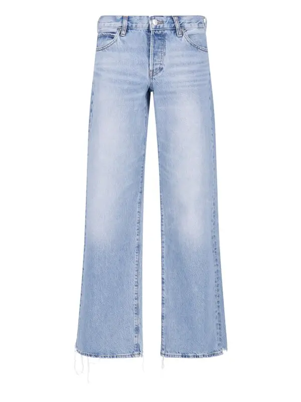 FRAME High-rise Wide-leg Jeans In Washed Denim - Blue