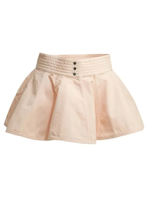Alaïa Peplum Mini Skirt In Dyed Denim