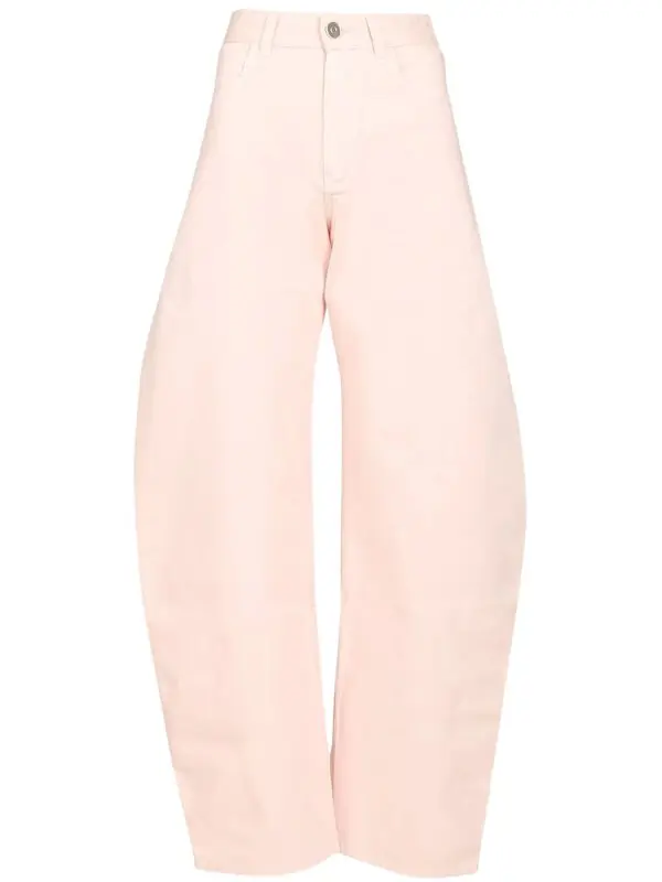Alaïa Round Curved Wide-leg High-waist Jeans - Pink